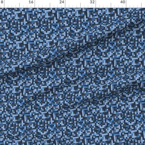 Blue Pixels Fabric - Pixel Squares - Water by Ruth_robson - Blue ...