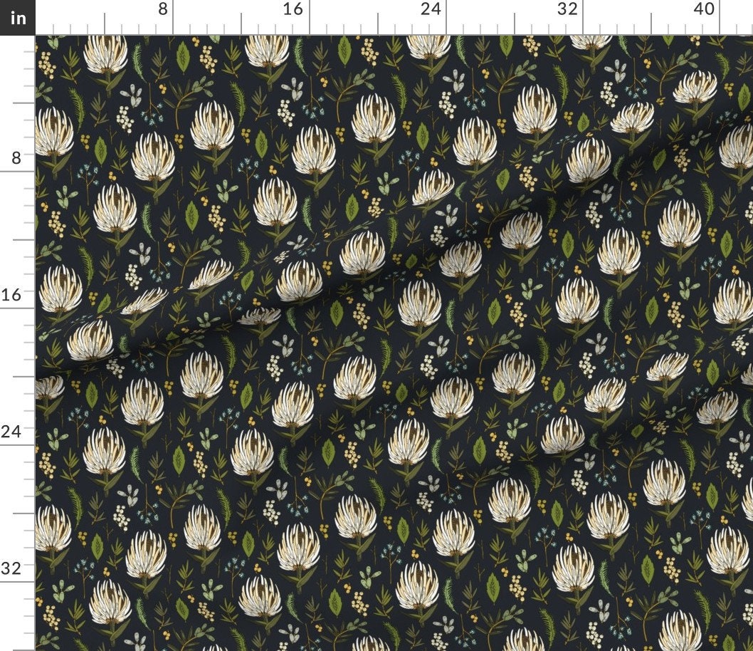 Protea Fabric Protea Neutral by Holli Zollinger Modern - Etsy