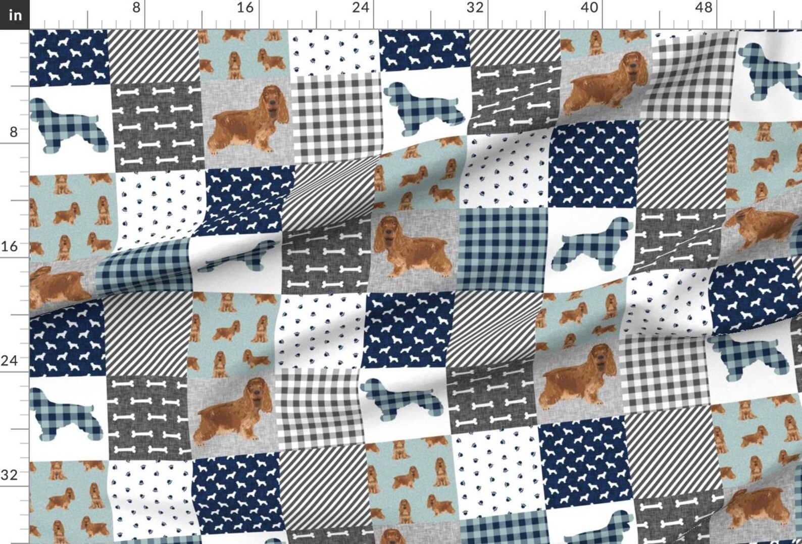 Cocker Spaniel Fabric - Cocker Spaniel Pet Quilt B Cheater Quilt Dog ...