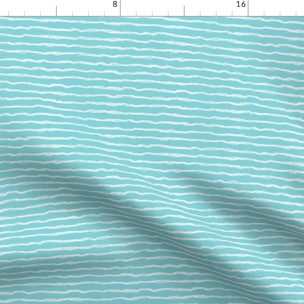 Aqua Striped Fabric - Etsy