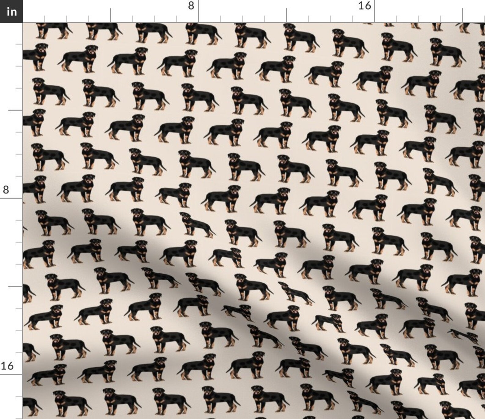 Rottweiler Fabric Dog Neutral Design Rottweiler Repeat Puppy - Etsy