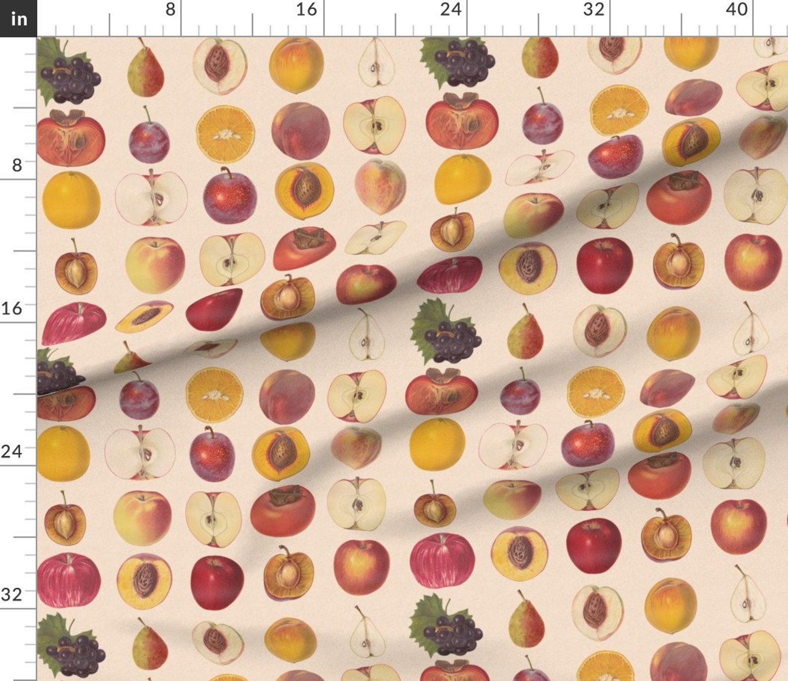 Vintage Fruit Fabric Vintage Fruit Assortment by - Etsy