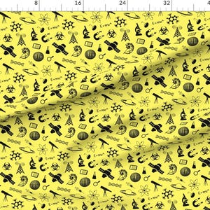 Math and Science Fabric Science Space Biology Physics Mathematics ...