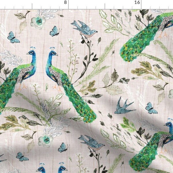 Peacock Fabric - Etsy
