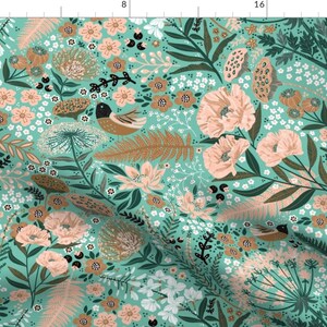 Pink Floral Fabric Botanical Blush by Honoluludesign Pink - Etsy