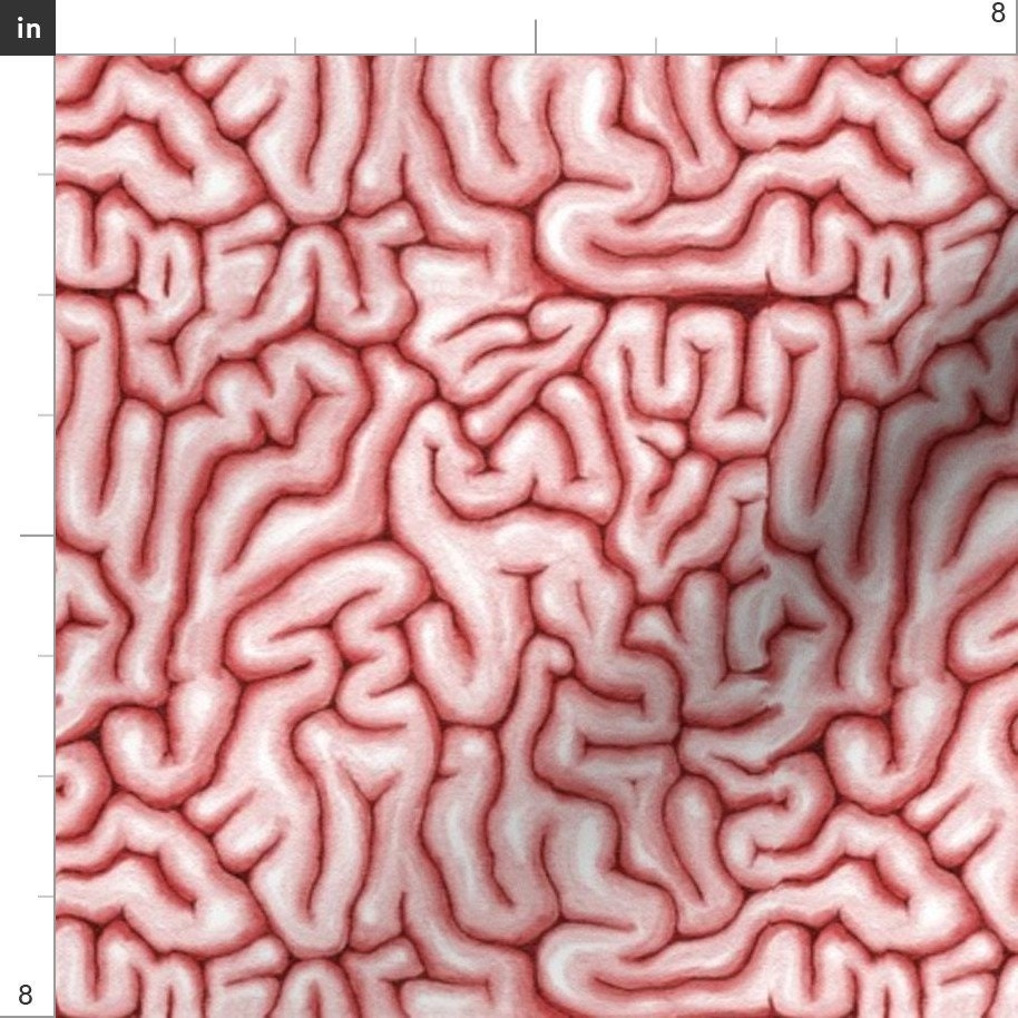 Brain Fabric High Contrast Brains by Sufficiency Anatomy | Etsy