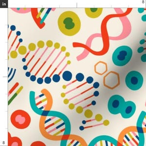 Biology Dna Fabric Dna on Creme large by Heleen_vd_thillart Multicolor ...