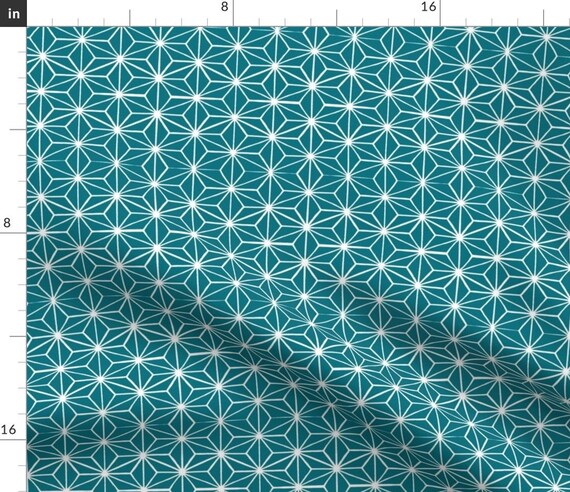 Star Tile in Teal Fabric Star Tile in Teal by Thistleandfox | Etsy