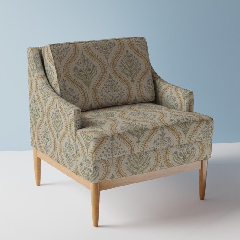 Traditional Damask Upholstery Fabric- Dusty Blue Damask by Danika ...