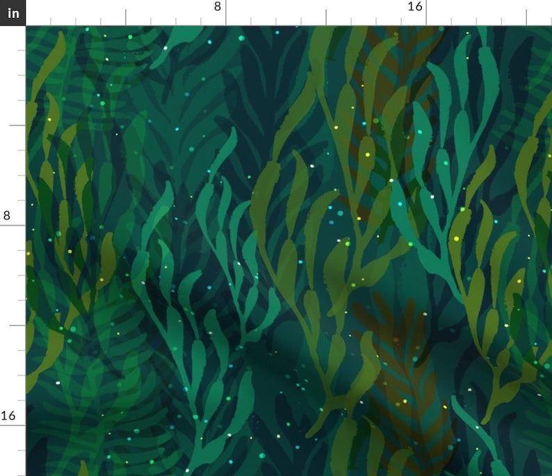 Seaweed Fabric Underwater Emerald Forest by Ceciliamok - Etsy