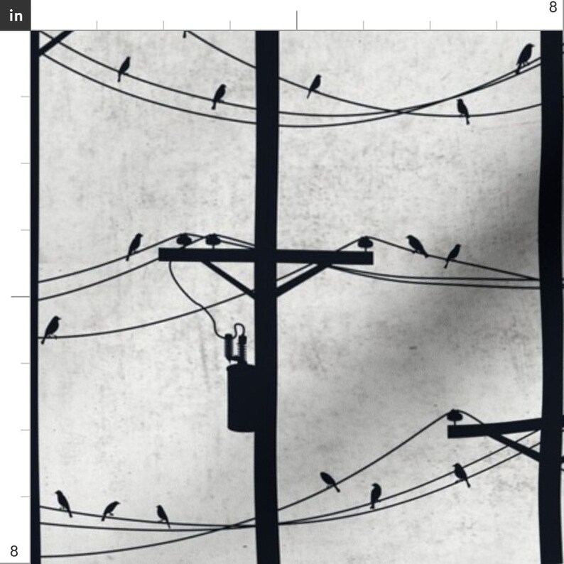 Wired Birds Fabric Wired Birds / Dawn by Juliesfabrics - Etsy