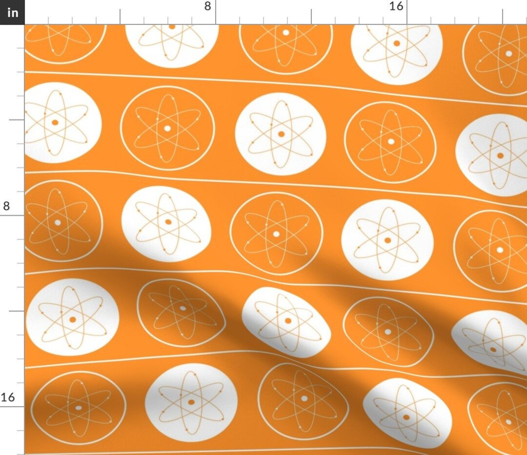 Orange Science Atoms Fabric Atoms By Brianrechenmacher Science ...