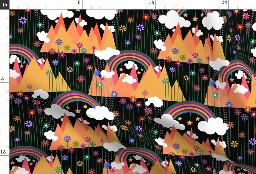Rainbows Fabric - Adventure Time in the 1970s by Vo Aka Virginiao ...