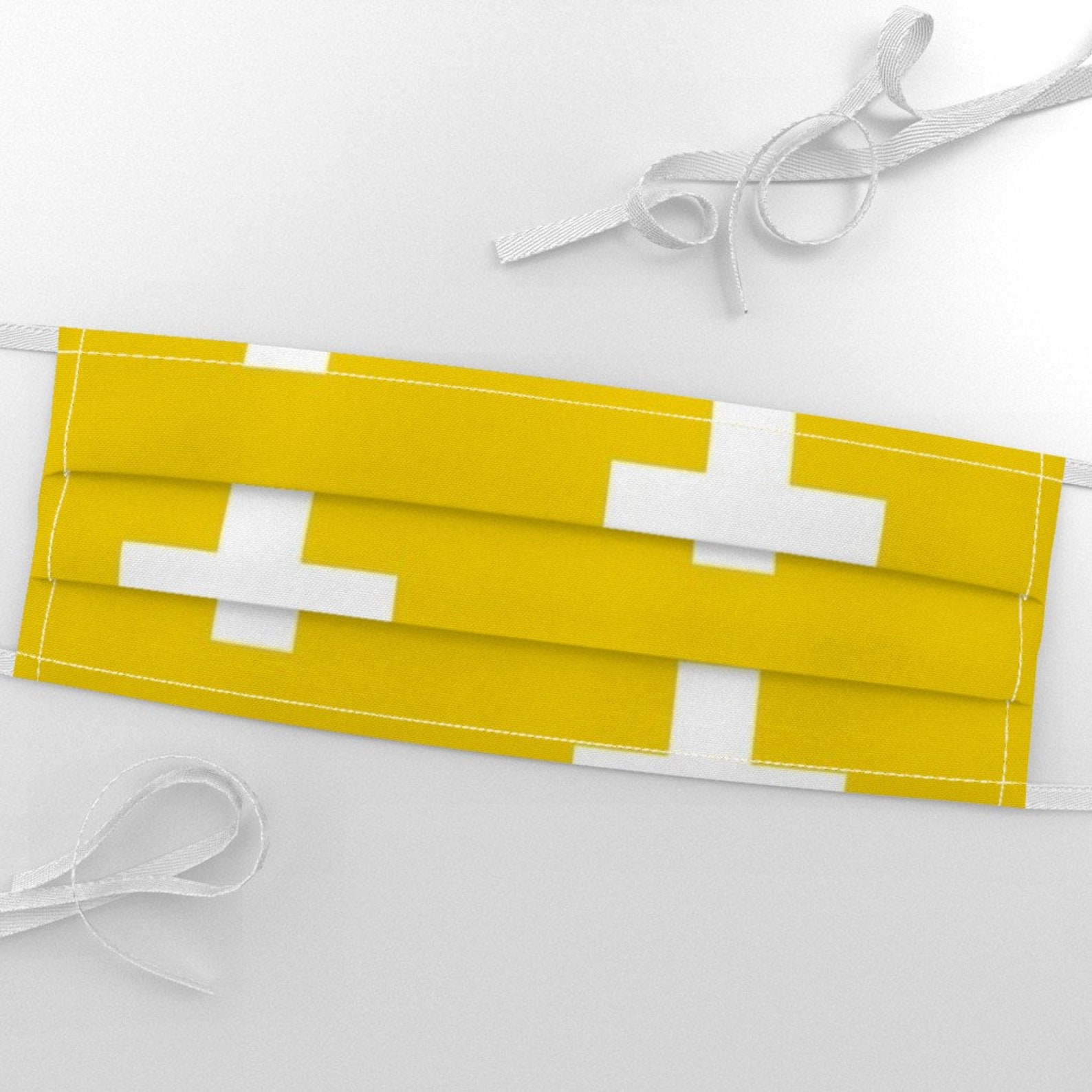 Yellow Plus Sign Fabric Golden Yellow Crosses Yellow Plus - Etsy