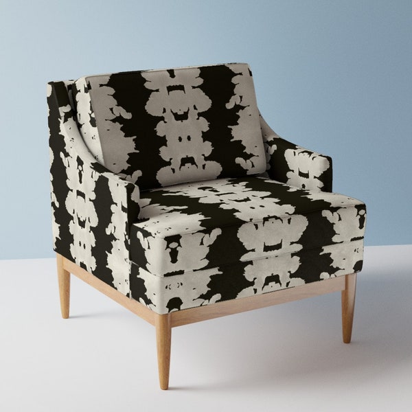 Black And Cream Upholstery Fabric