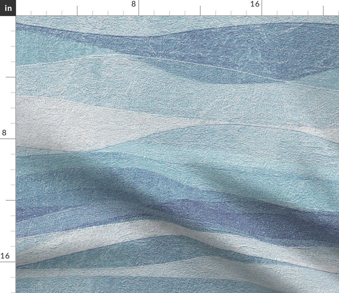 Abstract Ocean Wave Fabric Wave Sky Blue Sea by Wren_leyland - Etsy