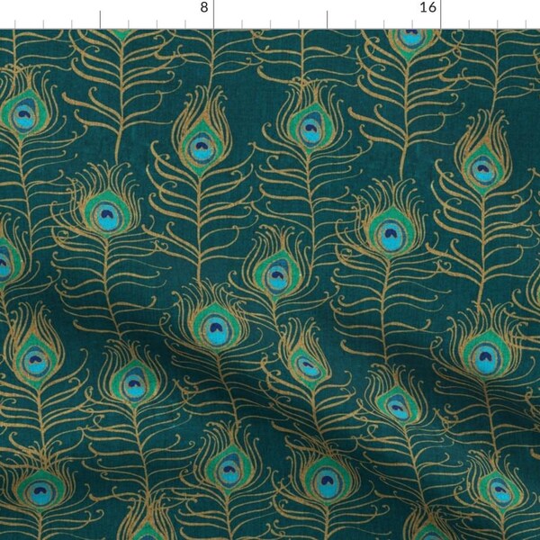 Peacock Print Fabric - Etsy