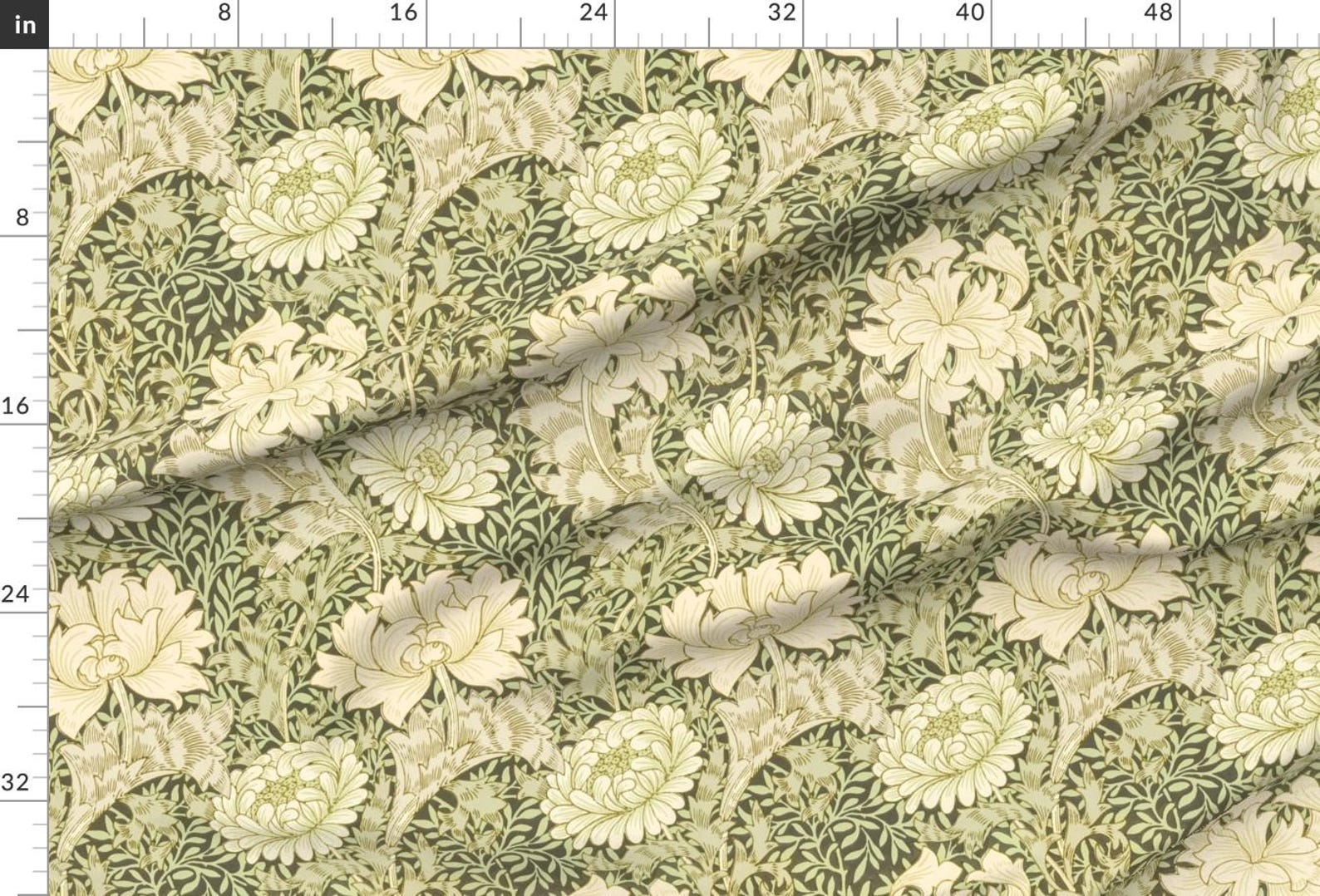 William Morris Apparel Fabric - Chrysanthemum 1877 Large by Utart ...