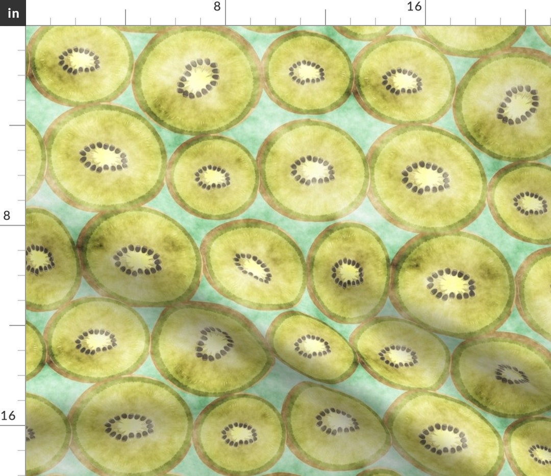 Watercolor Summer Kiwi Fabric Kiwi in Watercolour by Kociara Watercolor ...