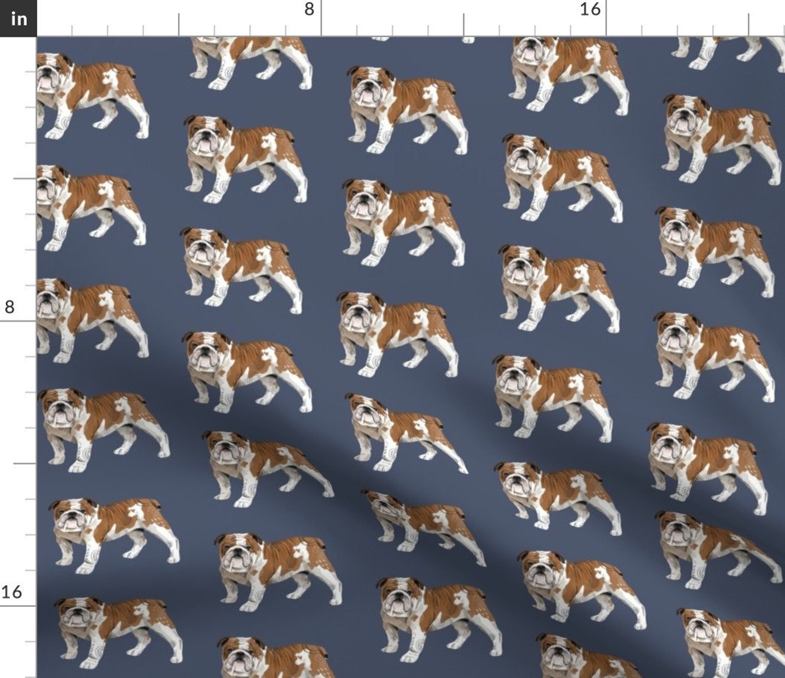 English Bulldog Fabric English Bulldog by Taraput English - Etsy