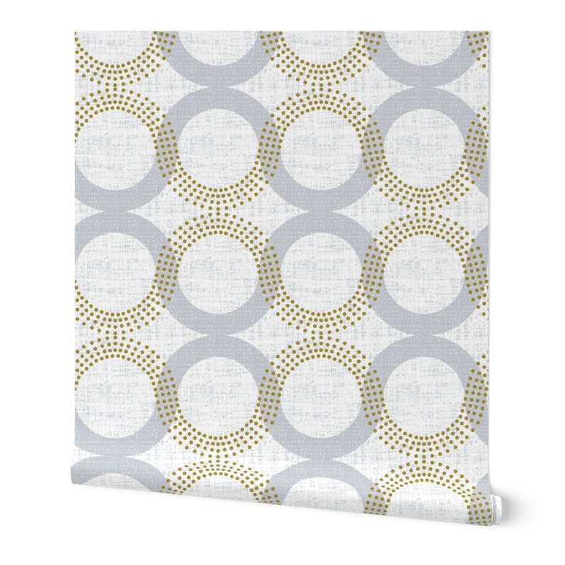 Mid Century Wallpaper Looped-mcm Geo-linen Texture by - Etsy