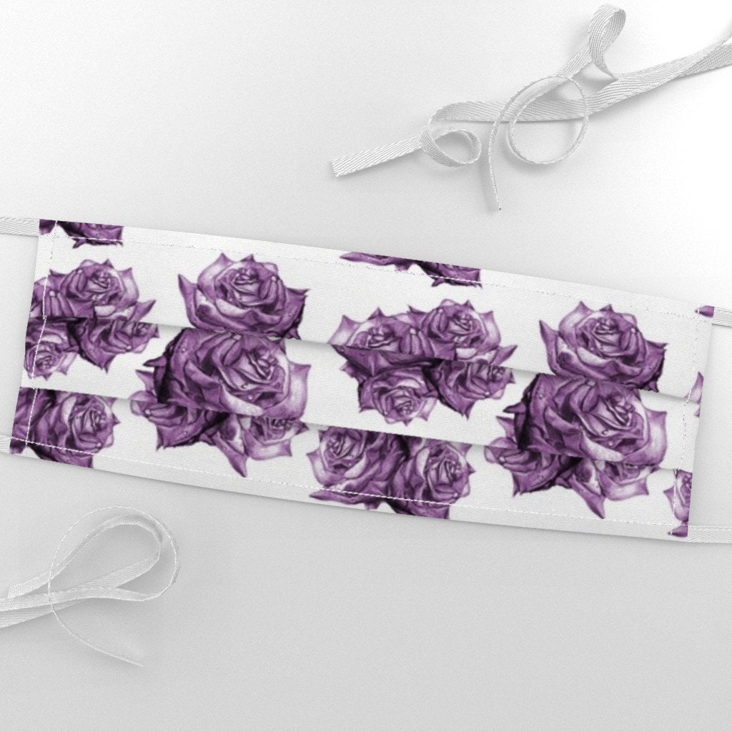 Purple Roses Fabric Rose Pattern Mono-Color By Nellik | Etsy