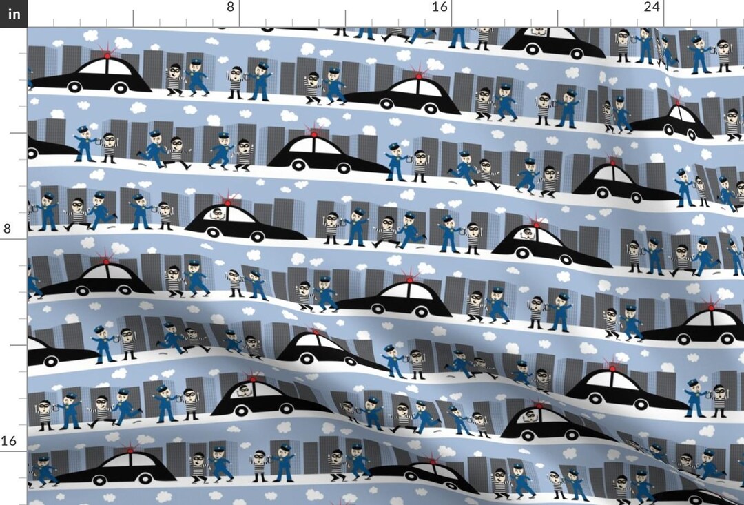 Cop and Burgler Fabric Police Heros Say Crime Doesn't Pay A Caper Chase ...