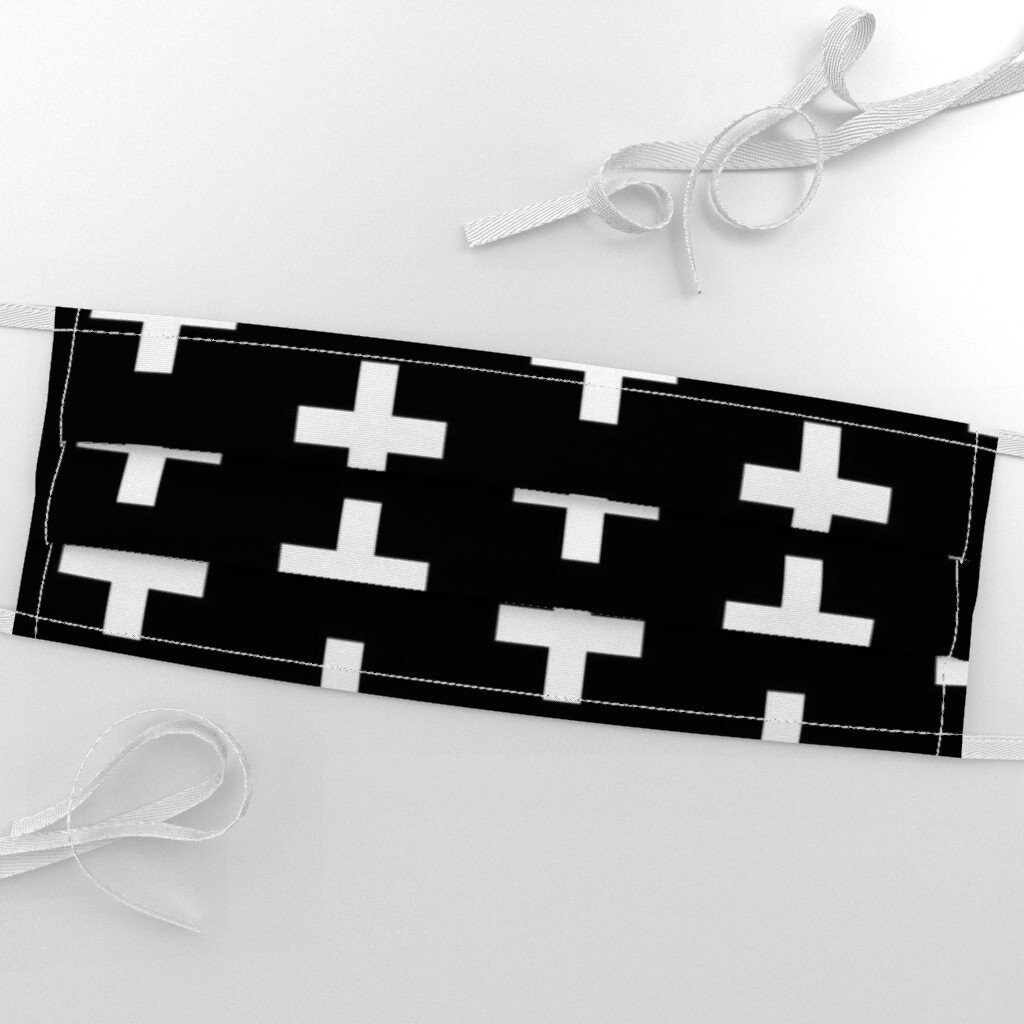 Cross Fabric Black and White Cross Plus Custom Fabric by - Etsy