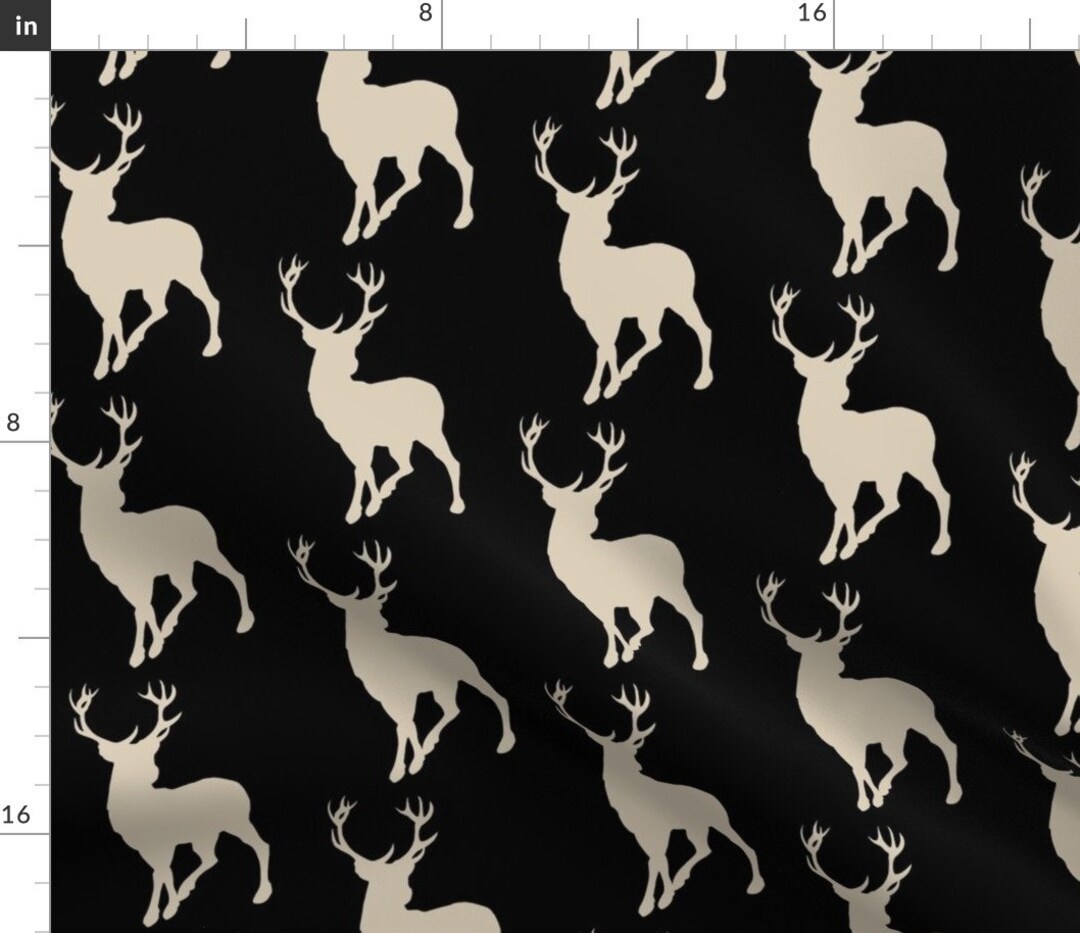 Black Buck Fabric Buck Black/tan-midnight Woodland by Sugarpinedesign ...
