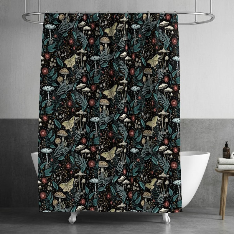 Whimsical Extra Wide Sateen Fabric Gothic Woodland Forest Luna Moth ...