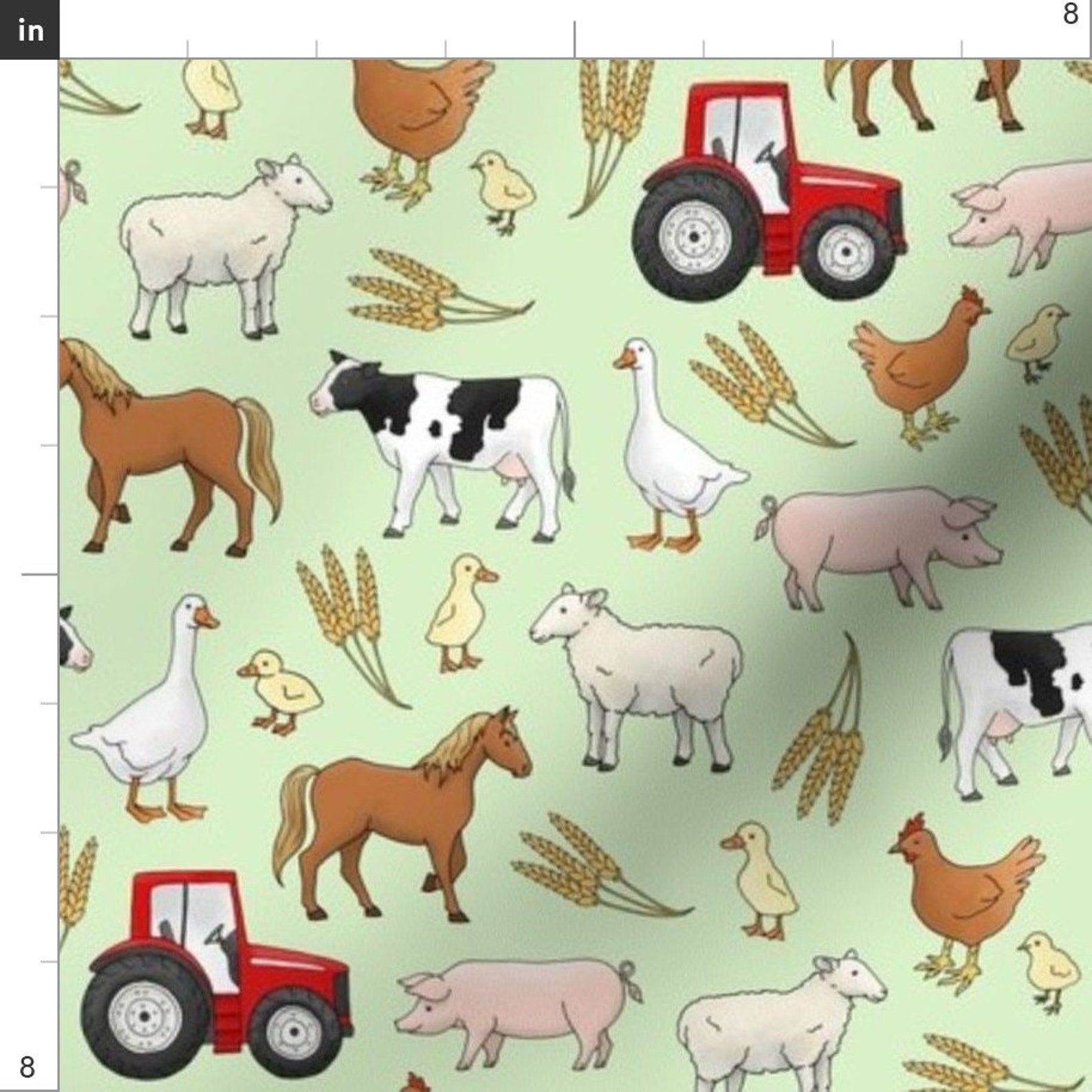 Farm Animals Fabric on the Farm by Hazel Fisher Creations | Etsy