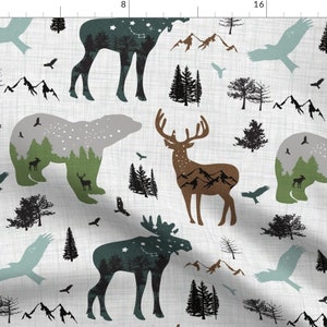 Woodland Forest Creatures Fabric Forest Animals by Karolina - Etsy