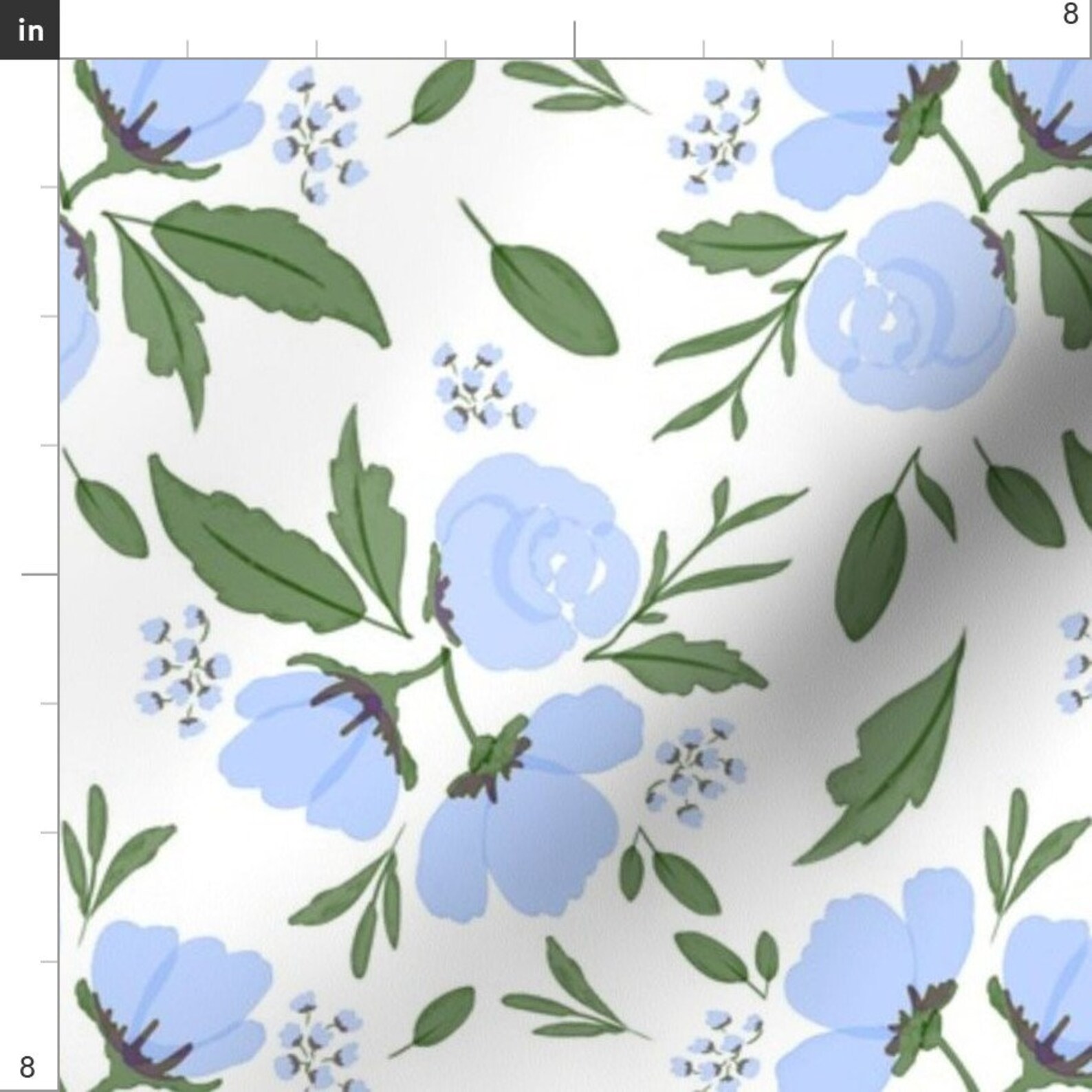 Periwinkle Flowers Fabric Summer Floral Periwinkle Blue By - Etsy.de
