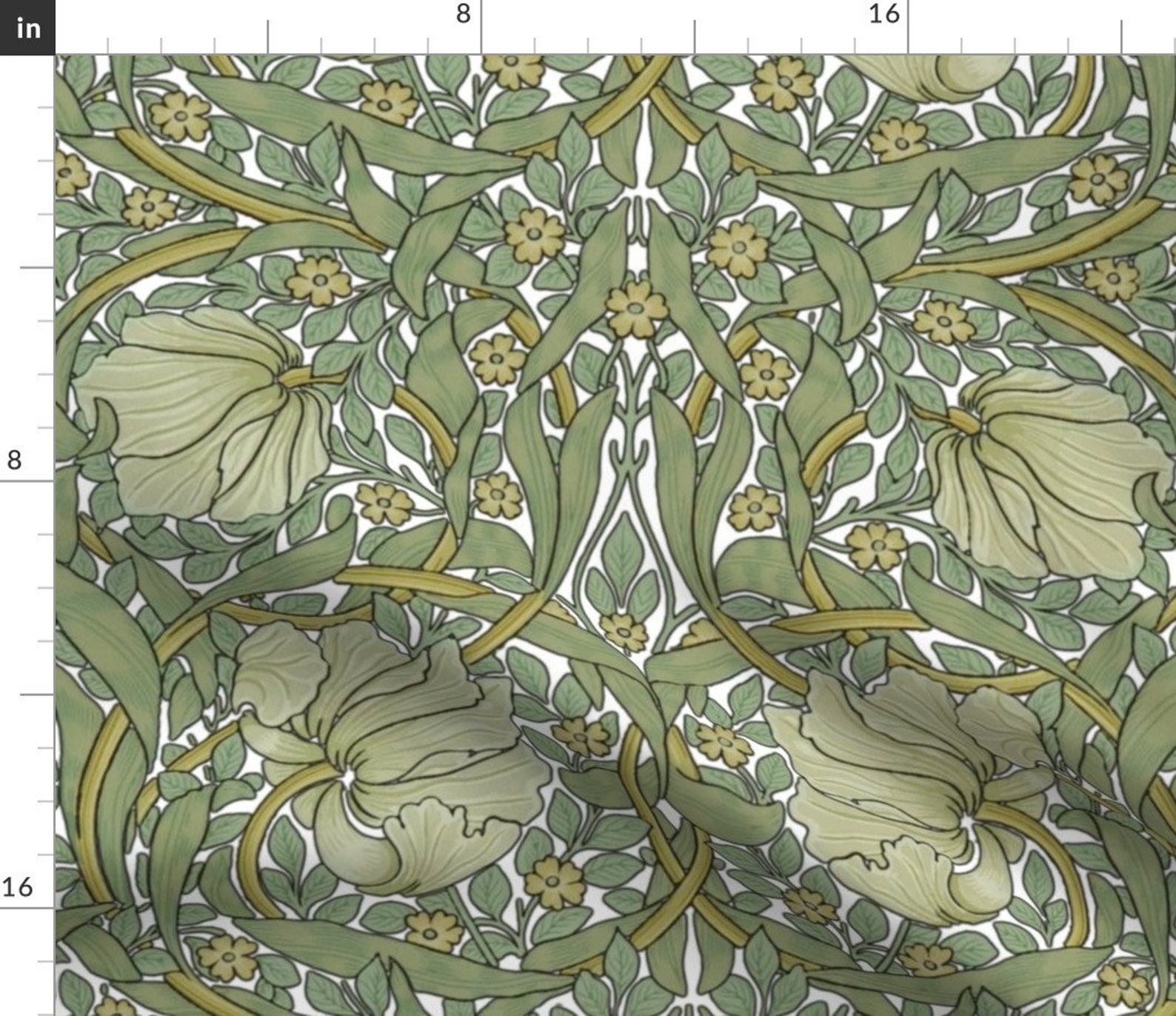 Pimpernel Fabric Pimpernel Original on White Large by - Etsy