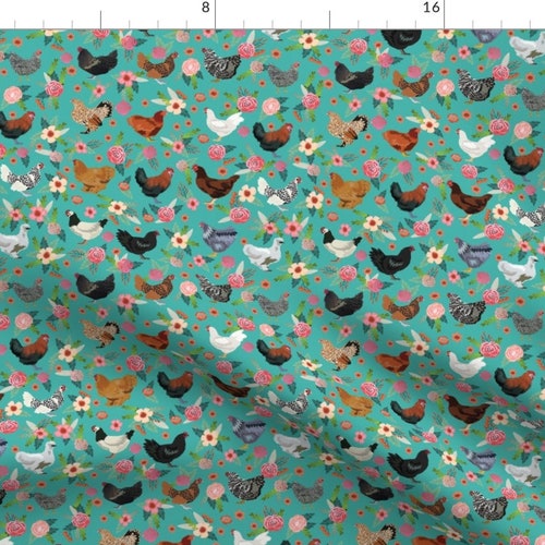 Patterned Chicken Fabric 100% Cotton by the Yard Fat - Etsy