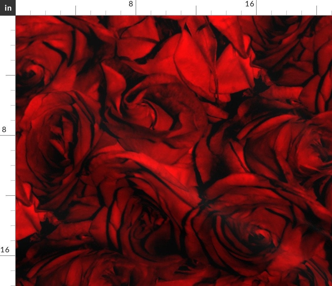 Red Rose Fabric Blood Roses Blood Roses by - Etsy