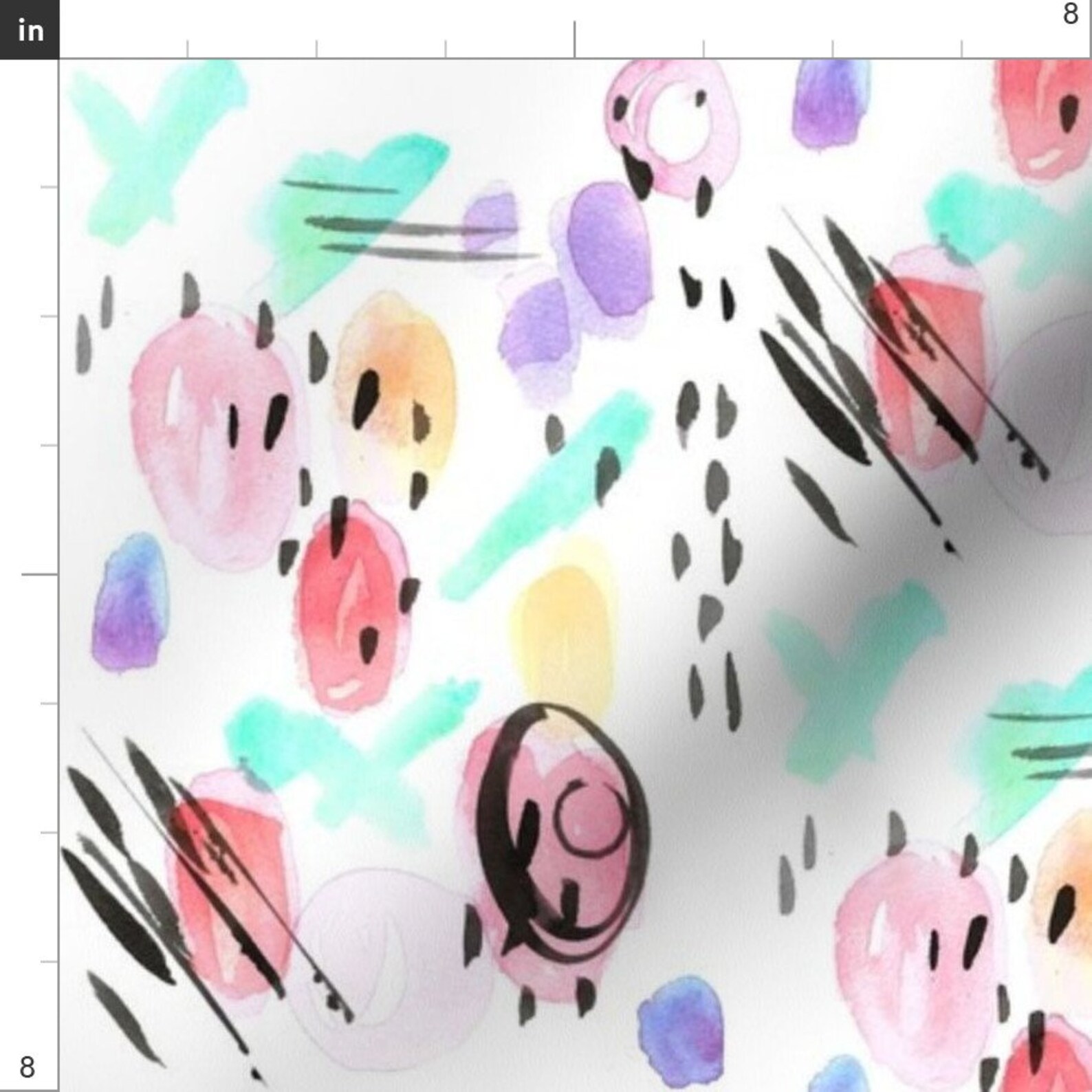 Abstract Paint Fabric Abstract Spring by Erinanne Spring - Etsy