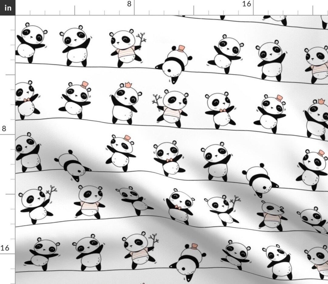 Panda Fabric Pandaline Cute Scandinavian Panda Pattern Tightrope Baby ...