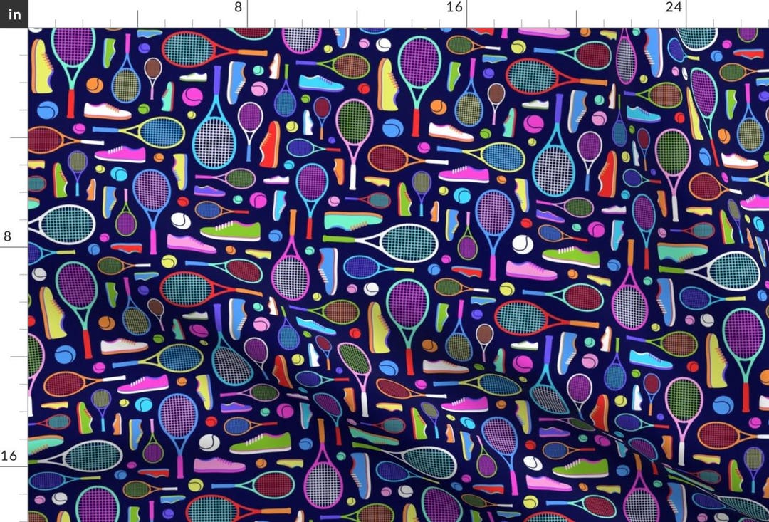 Tennis Fabric Tennis Pop by Catalinakim Colorful Retro 1990s Tennis ...