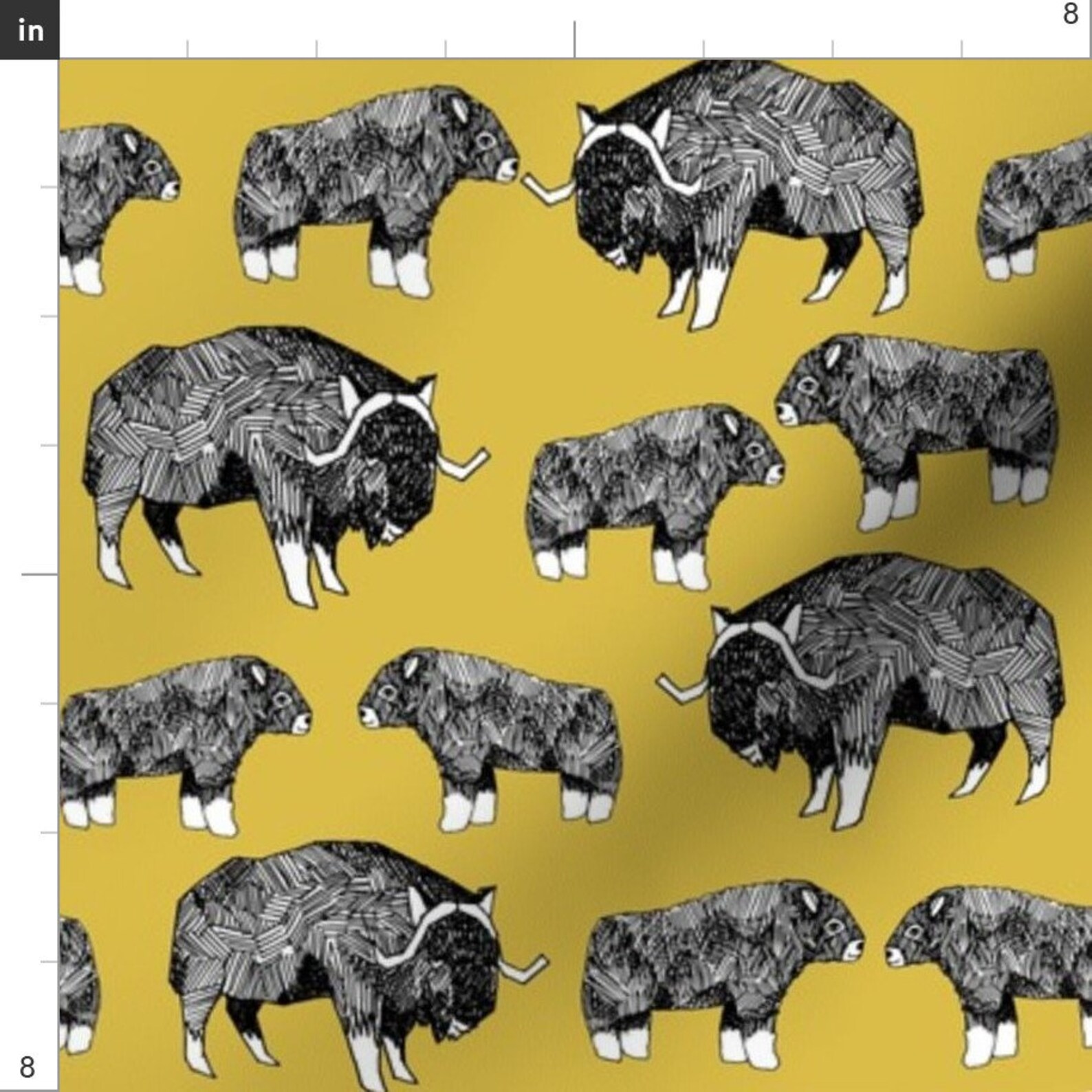 Arctic Wilder Beasts Fabric Musk Ox Arctic Canada Alaska | Etsy