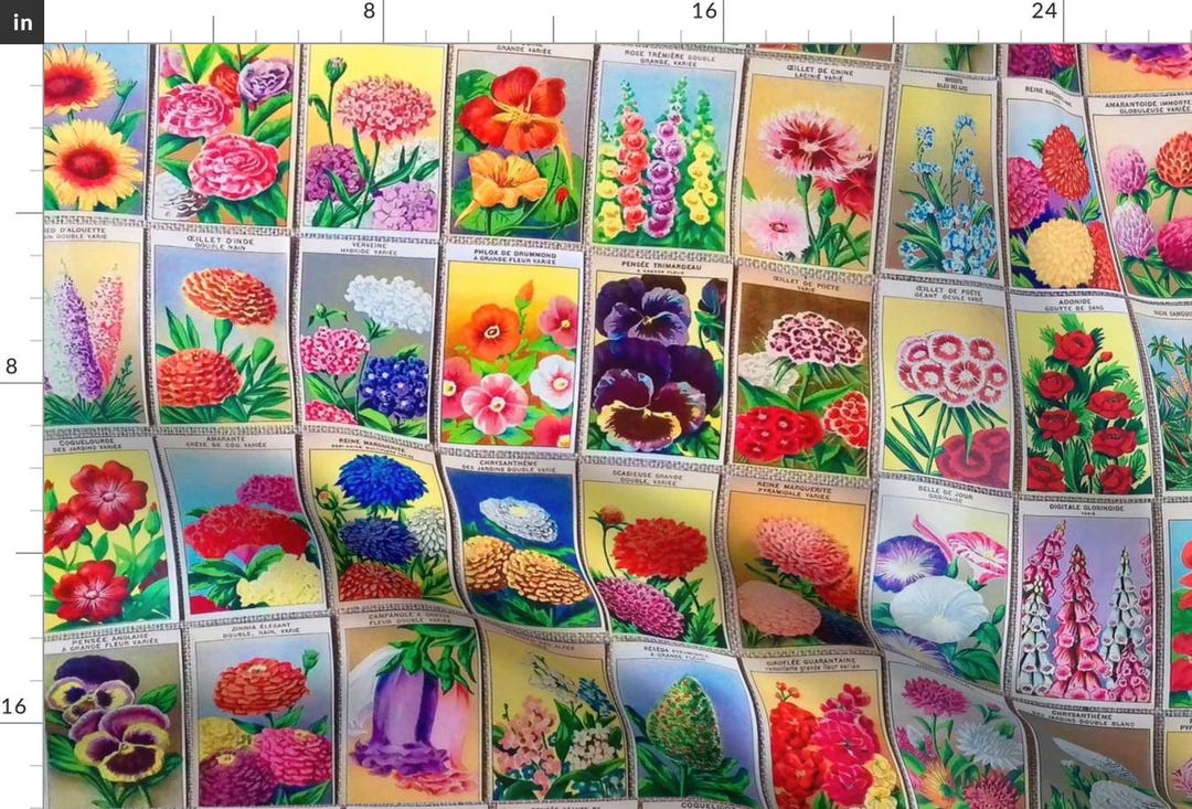 Seed Packets Fabric - Vintage Seed Packets by J_brumfield - Multicolor ...