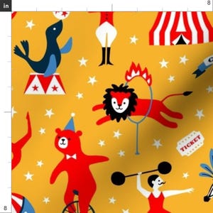 Retro Circus Limited Color Palette Fabric - Big Top by Heleen Vd ...