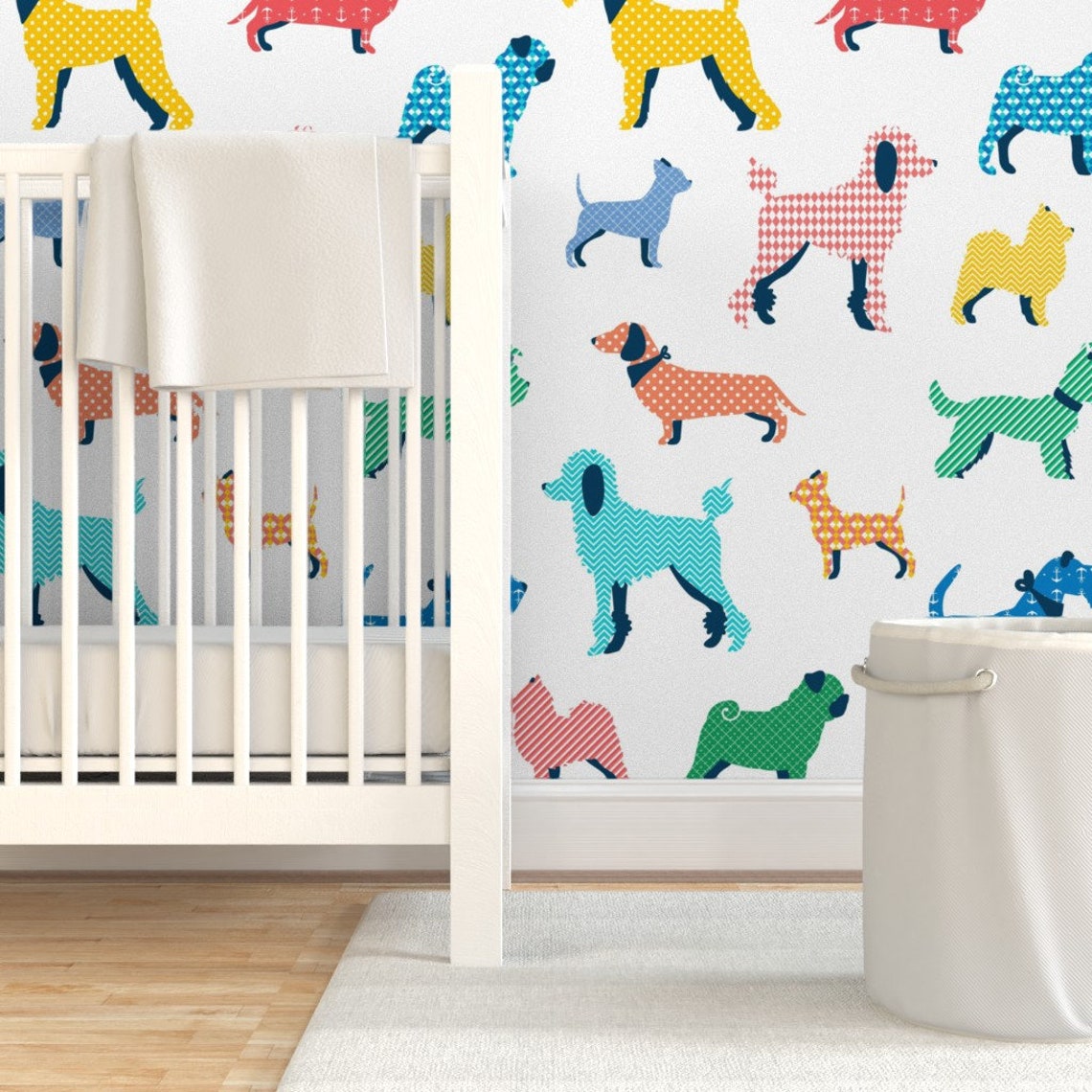 Dog Wallpaper Patterned Dogs Vibrant Big by Ewa Brzozowska - Etsy