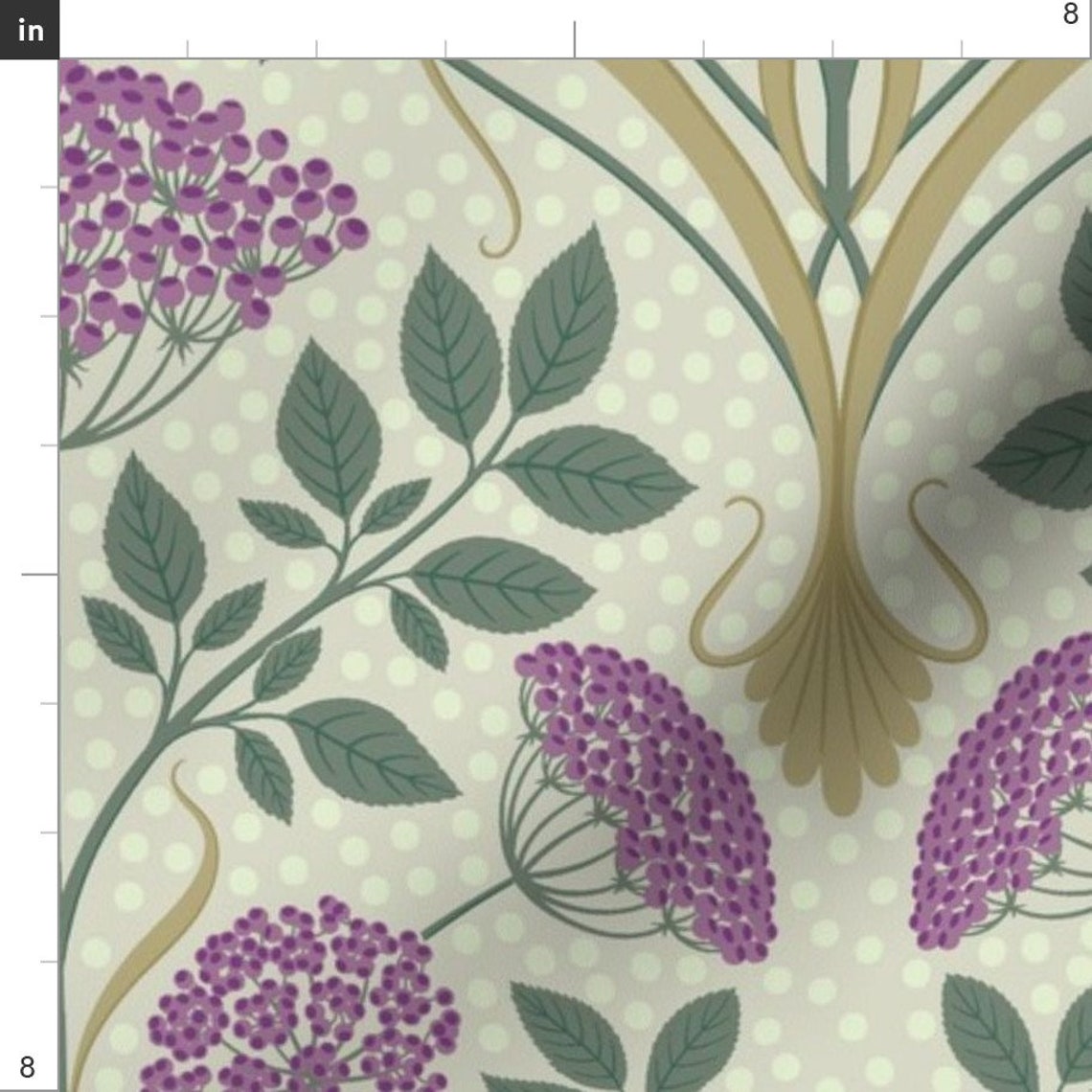 Purple Parsnip Fabric Angelica Gigas by Ekpdesign - Etsy