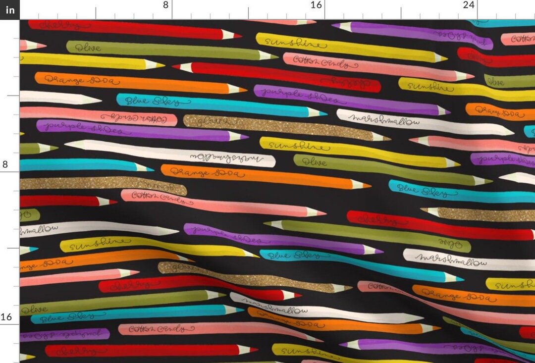 Colored Pencils Art Supplies Fabric - Pencils Make Me Happy by ...