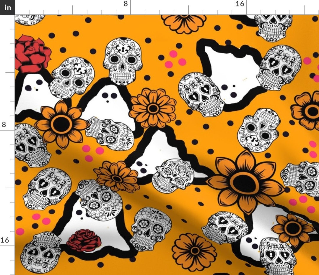 Ghost Fabric Ghosts of Cinco De Mayo by Frances - Etsy