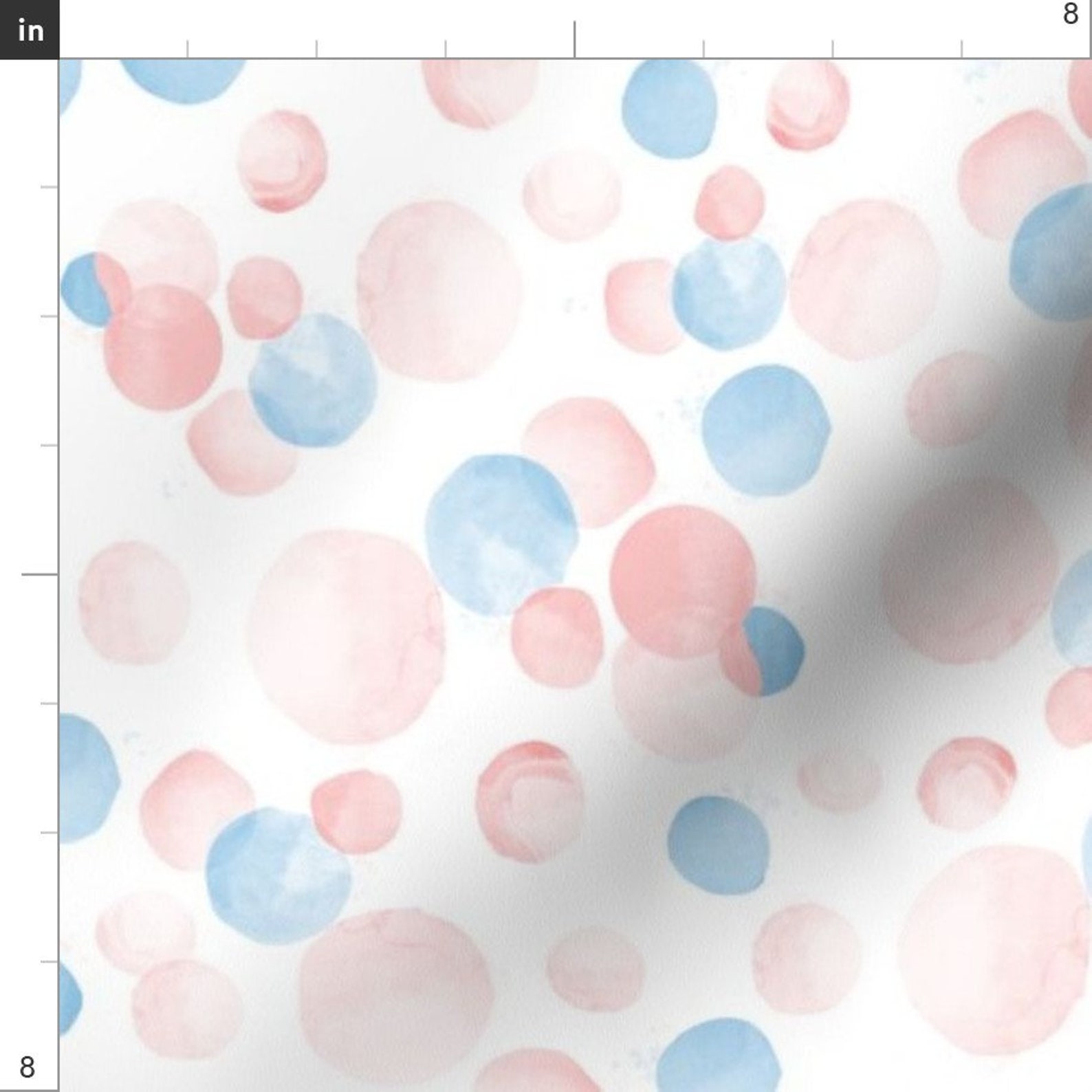 Pink Fabric 10 Pink Blue Bubbles by Shopcabin Pink | Etsy