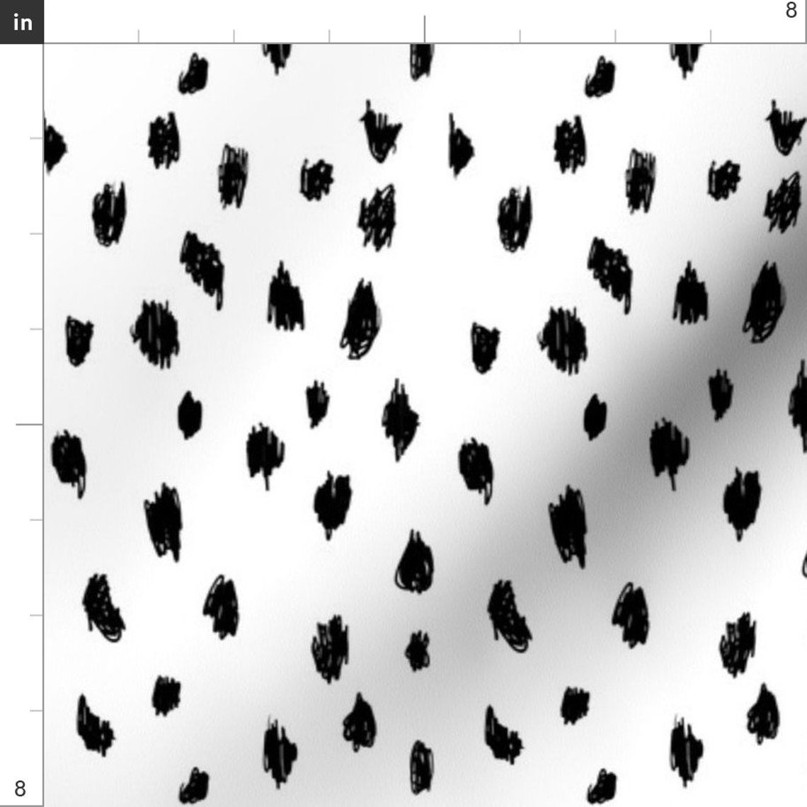 Spots Doodled Sketch Fabric Seeing Spots in Porcelain by - Etsy