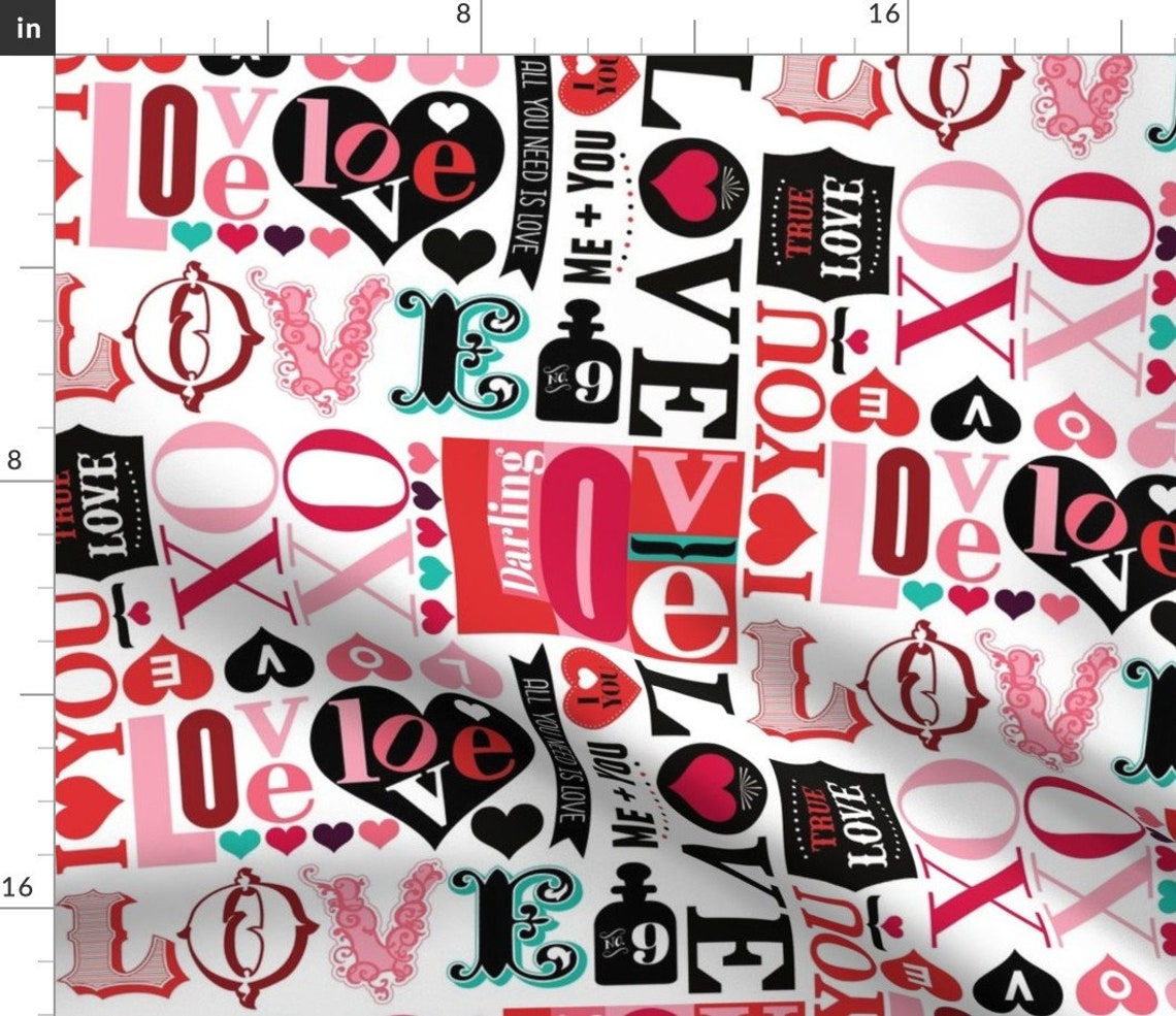 Love Fabric Love Letters by Cynthiafrenette Love Romance - Etsy