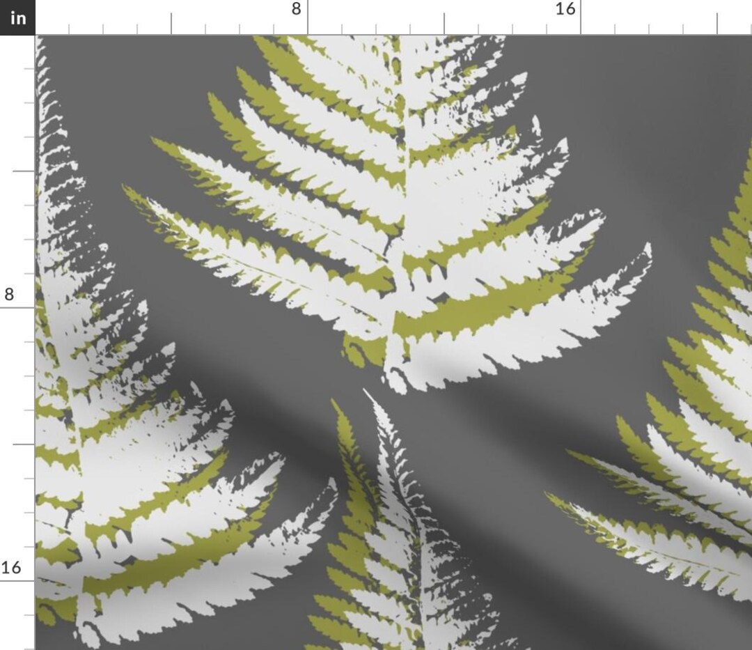 Summer Fern Fabric Fern Eco Green by Thecalvarium Summer Botanical Fern ...